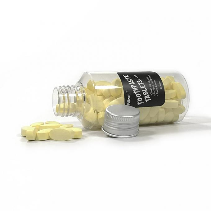 Oval Shape Chewable Toothpaste Tablet Zero Waste Lemon Flavoured